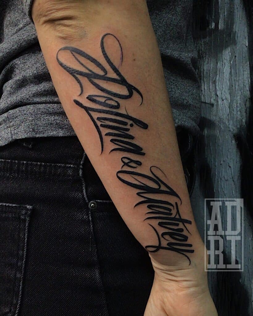 Tetování nápis na předloktí | Tetovani.cz
