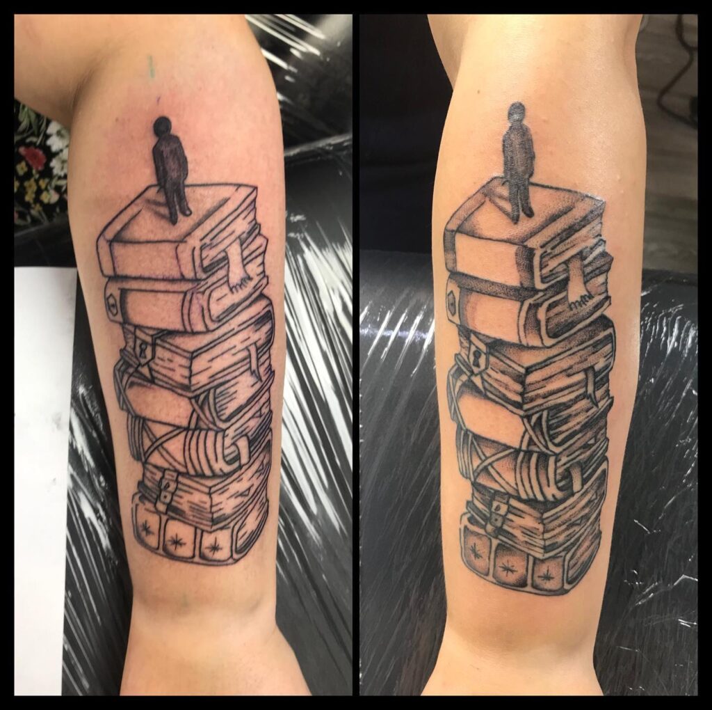 Tetování znaky a symboly, symbol knihy na předloktí | Tetovani.cz