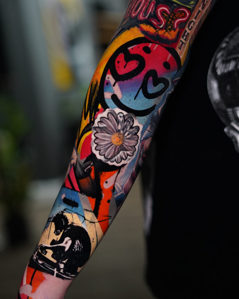 Tetování znaky a symboly, čáry, nápisy, květina, rukáv | Tetovani.cz