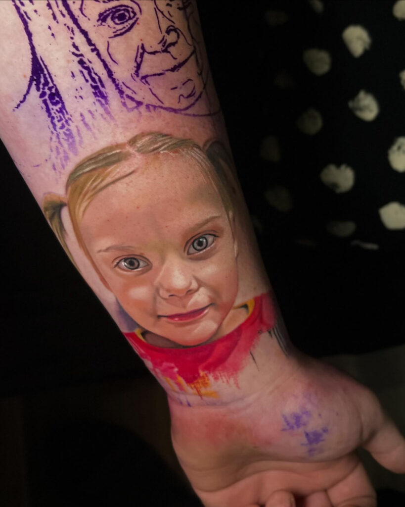 Tetování portrét holčičky na předloktí | Tetovani.cz