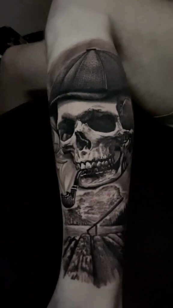 Tetování příroda, lebka na holeni | Tetovani.cz